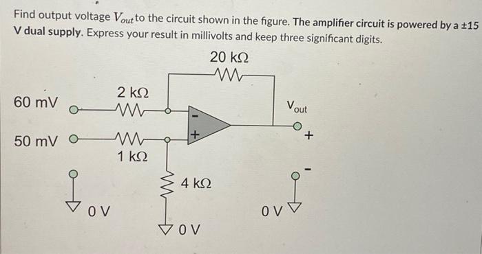 Solved Find output voltage Vout to the circuit shown in the | Chegg.com