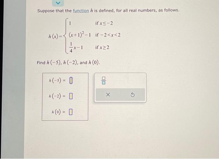 Solved Suppose that the function h is defined, for all real | Chegg.com
