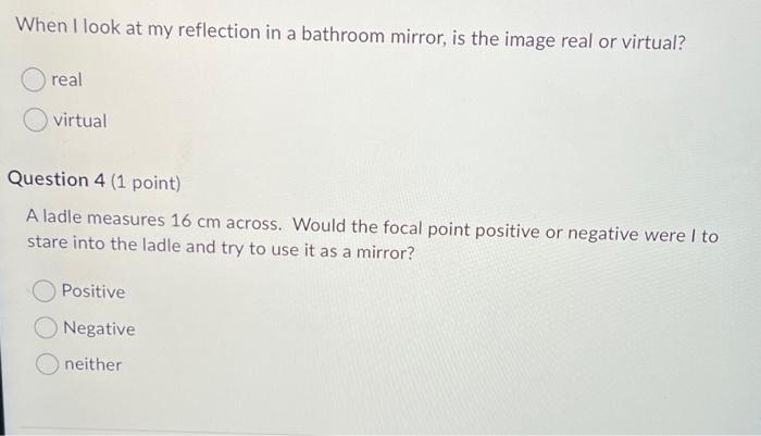 Solved When I look at my reflection in a bathroom mirror, is | Chegg.com