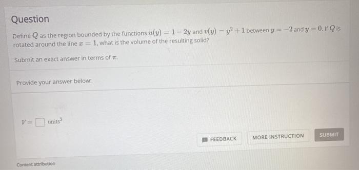 Solved Question Define Q as the region bounded by the | Chegg.com