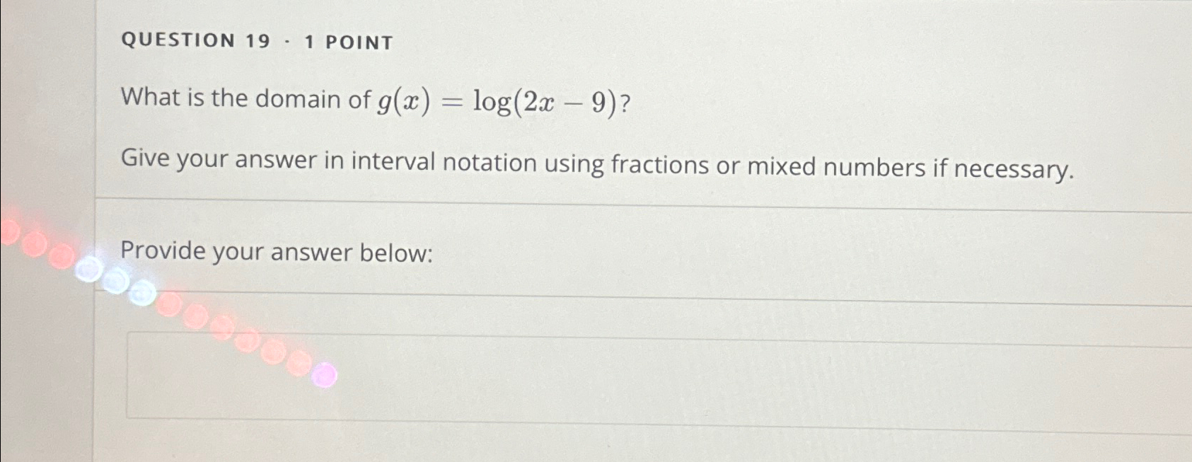 Solved QUESTION 19 - 1 ﻿POINTWhat is the domain of | Chegg.com
