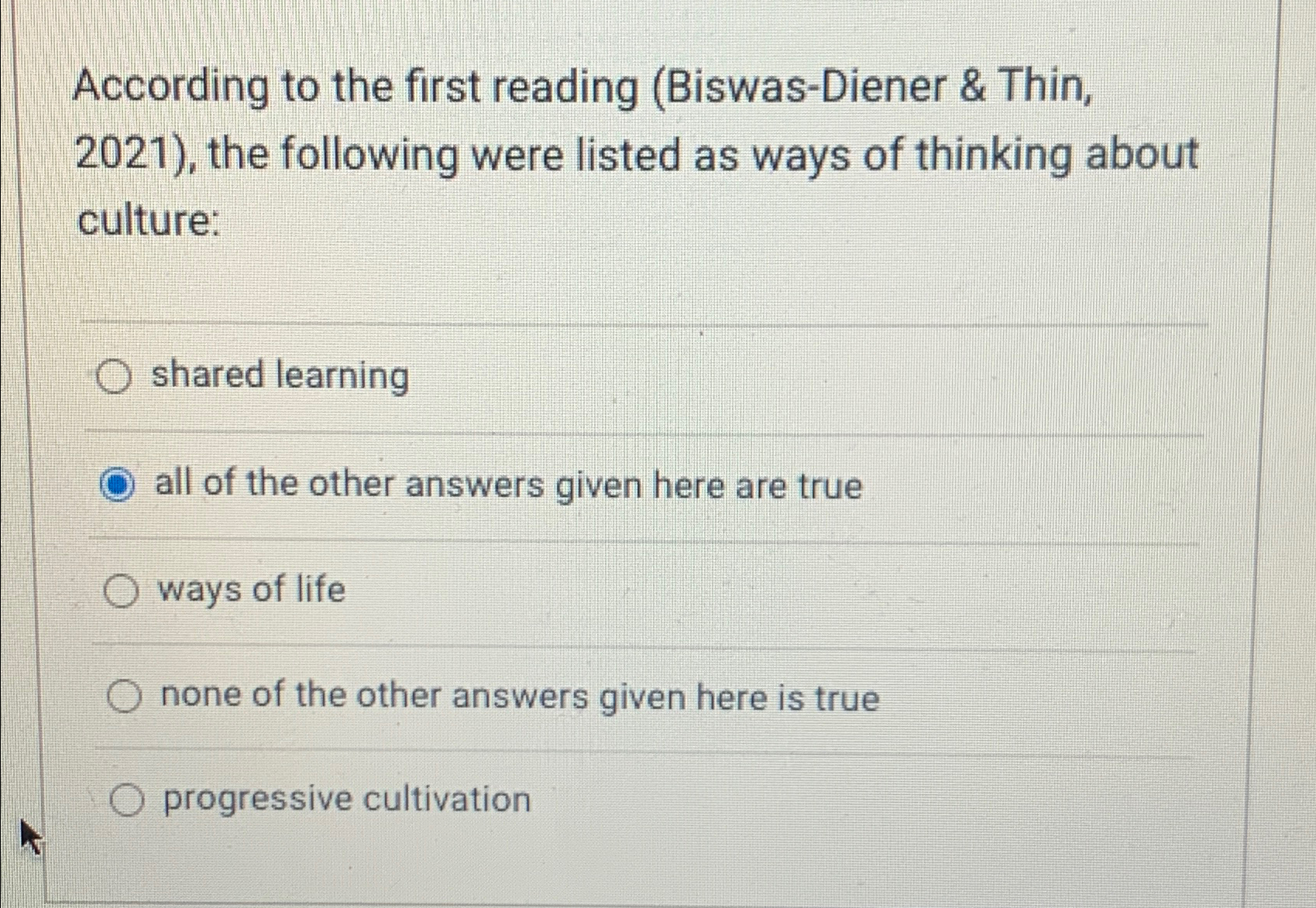 Solved According to the first reading (Biswas-Diener & Thin, | Chegg.com
