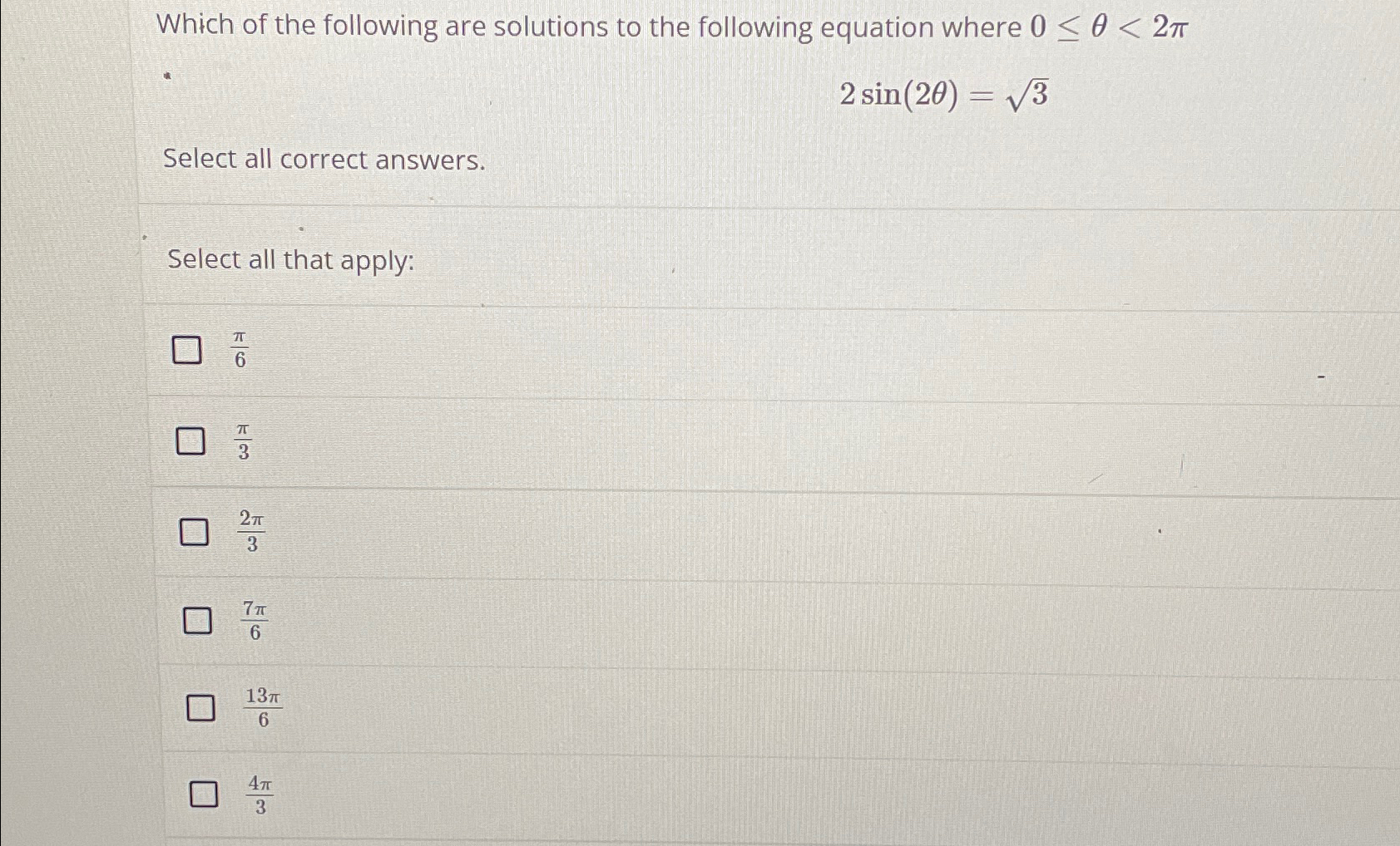 Solved Which of the following are solutions to the following | Chegg.com