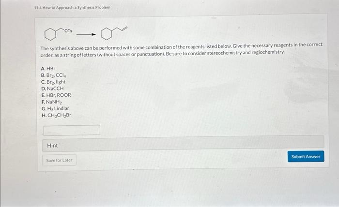 Solved 11.4 How to Approach a Synthesis Problem The | Chegg.com