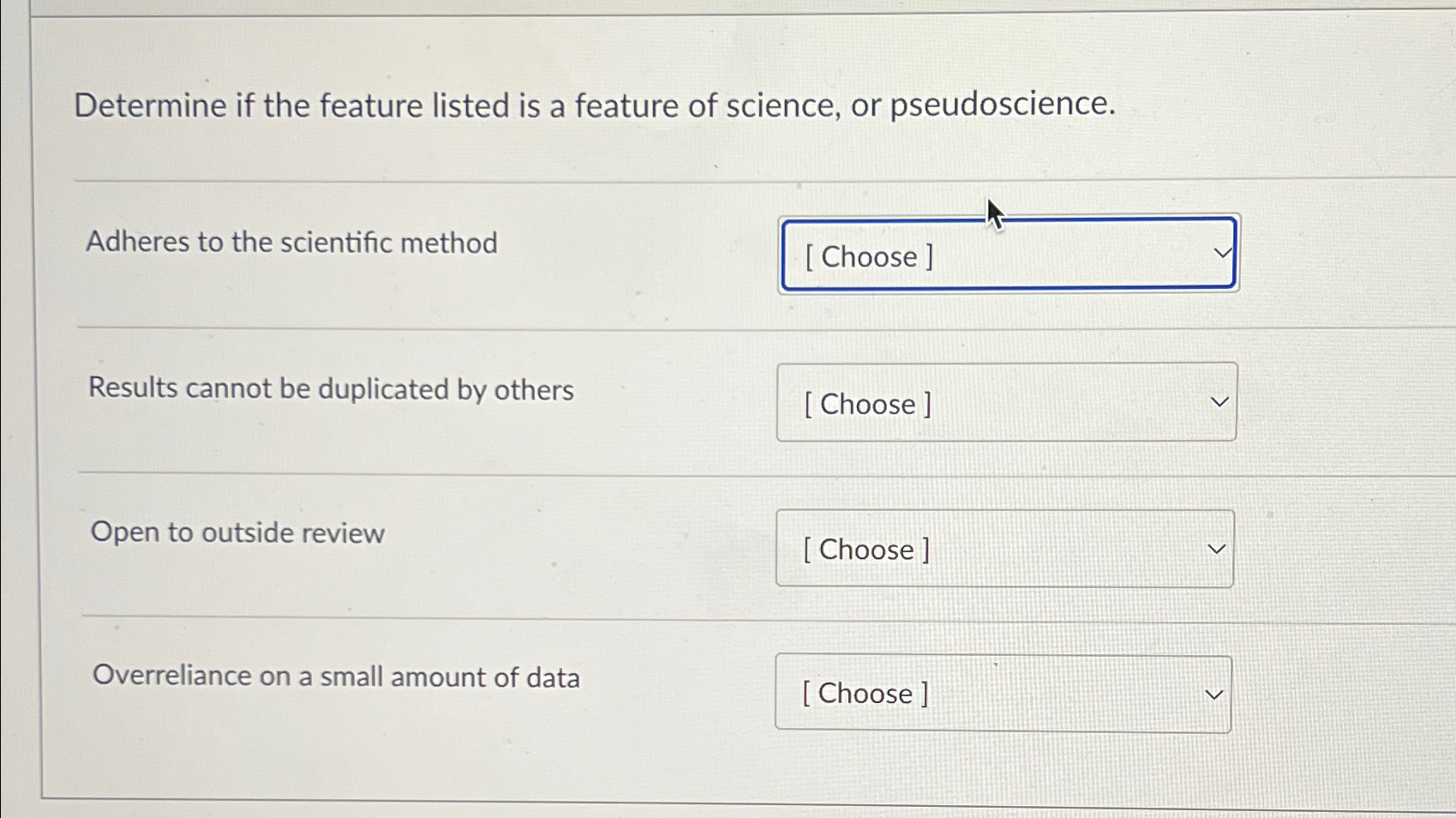 Solved Determine if the feature listed is a feature of | Chegg.com