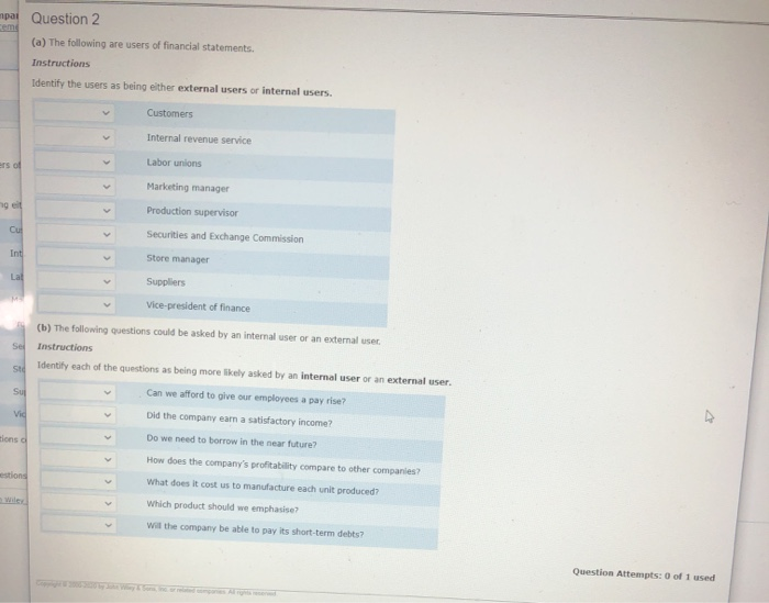 Solved mpal Question 2 (a) The following are users of | Chegg.com