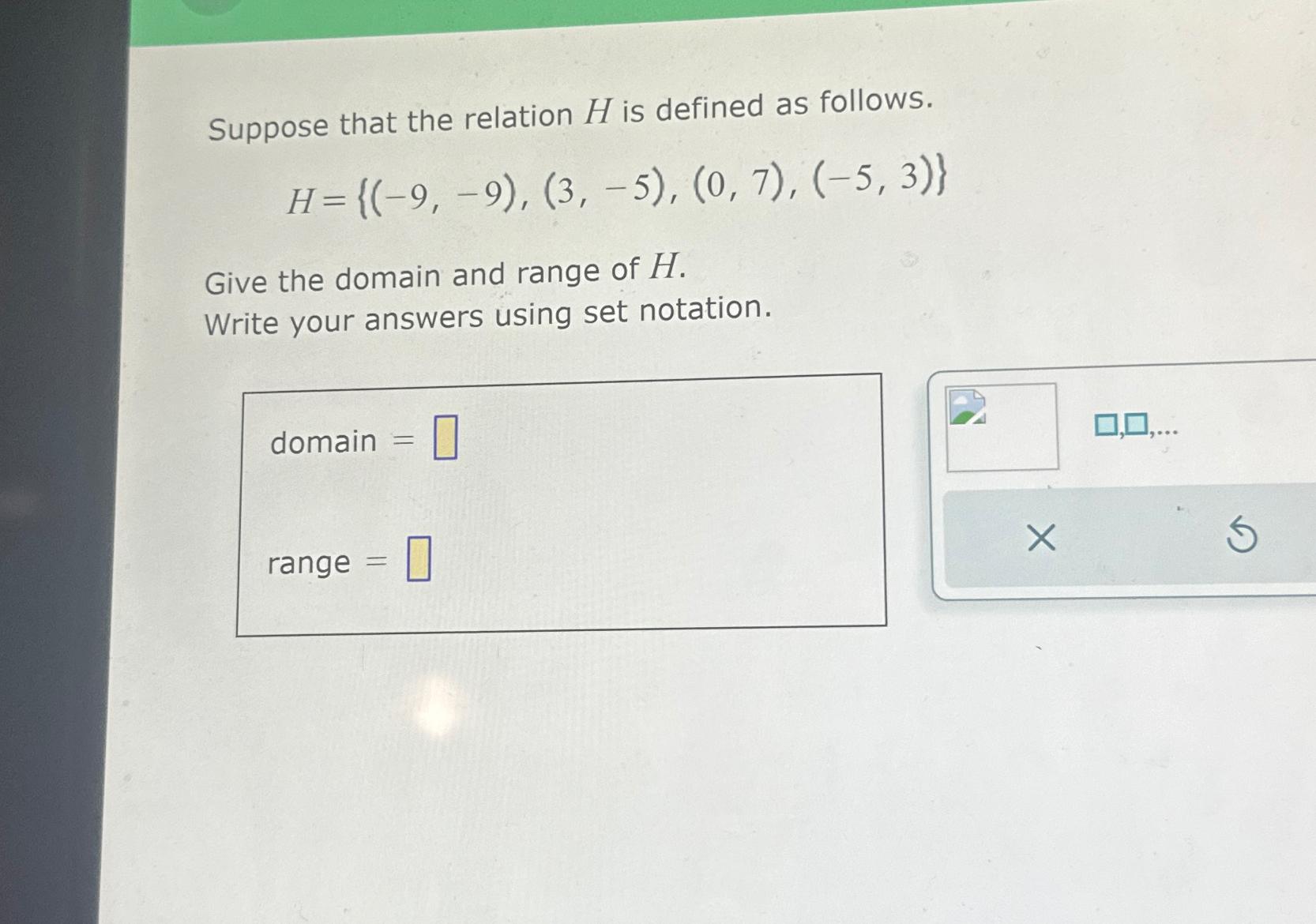Solved Suppose that the relation H ﻿is defined as | Chegg.com