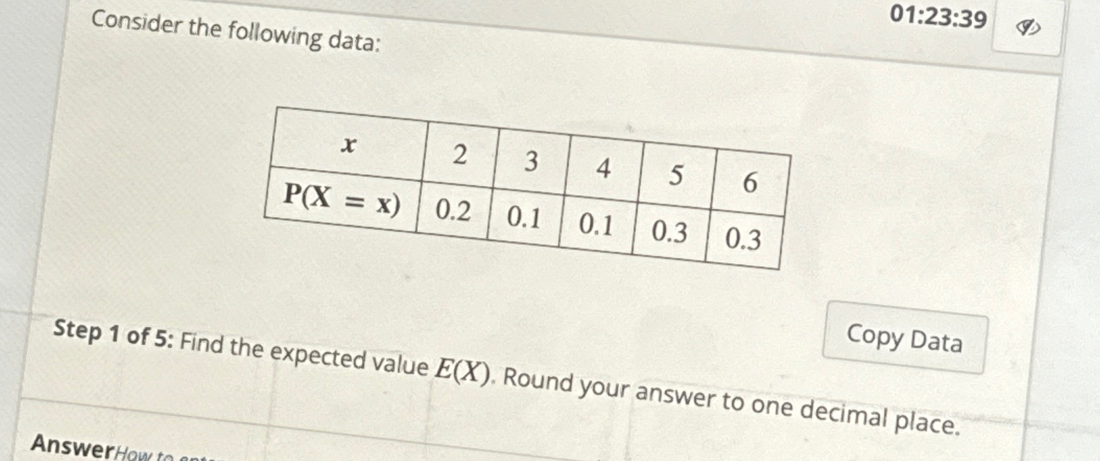 Solved 01:23:39Consider the following | Chegg.com