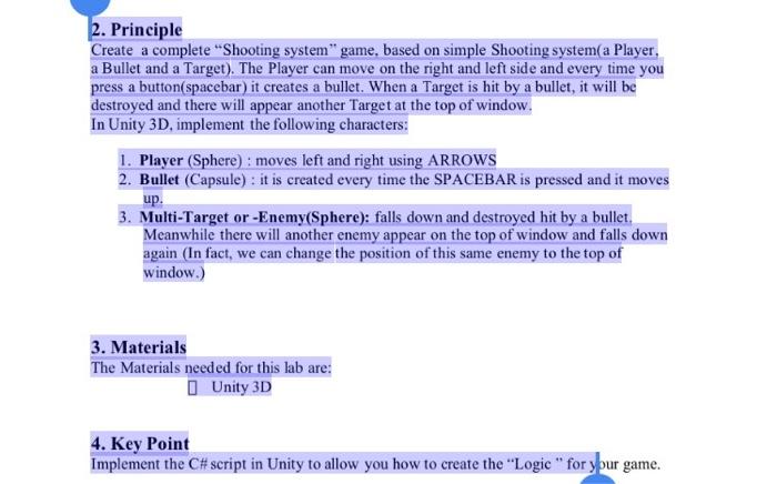 2. Principle Create a complete "Shooting system" | Chegg.com