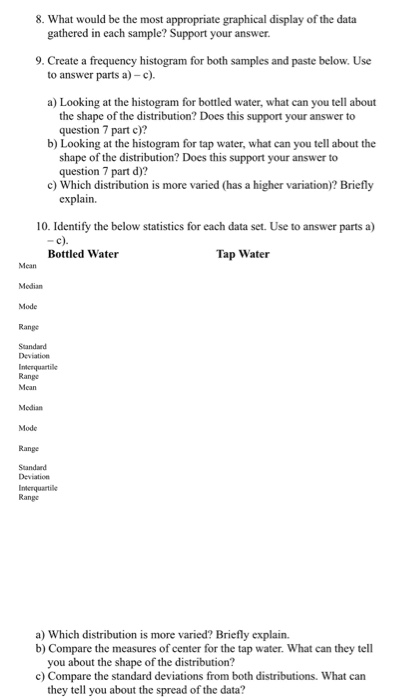 8. What would be the most appropriate graphical | Chegg.com