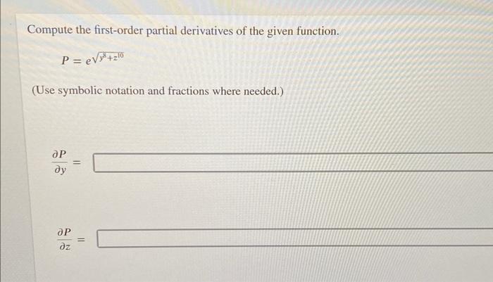 Solved Compute the first-order partial derivatives of the | Chegg.com