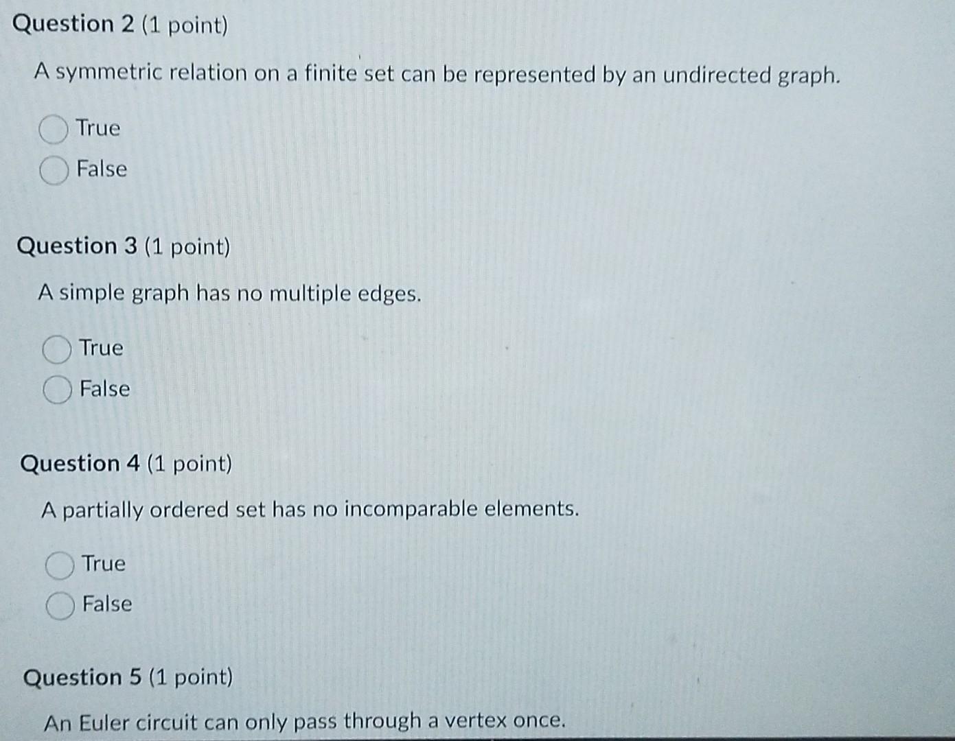 Solved A symmetric relation on a finite set can be | Chegg.com