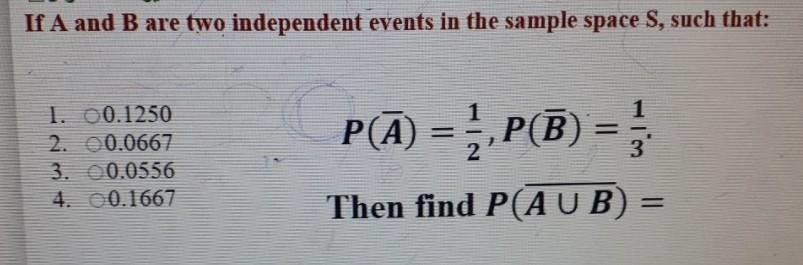 Solved If A and B are two independent events in the sample | Chegg.com