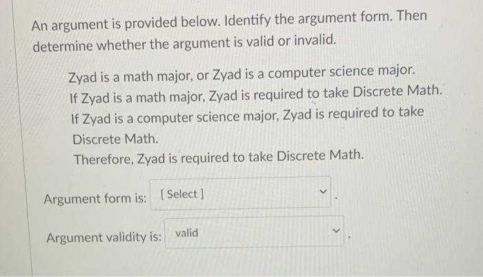 Solved An argument is provided below. Identify the argument | Chegg.com