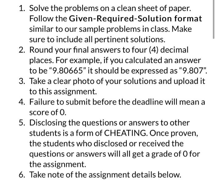 Solved 1. Solve the problems on a clean sheet of paper. | Chegg.com