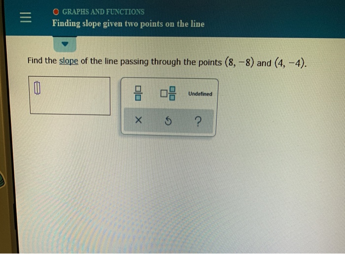 Solved OGRAPHS AND FUNCTIONS Finding slope given two points | Chegg.com