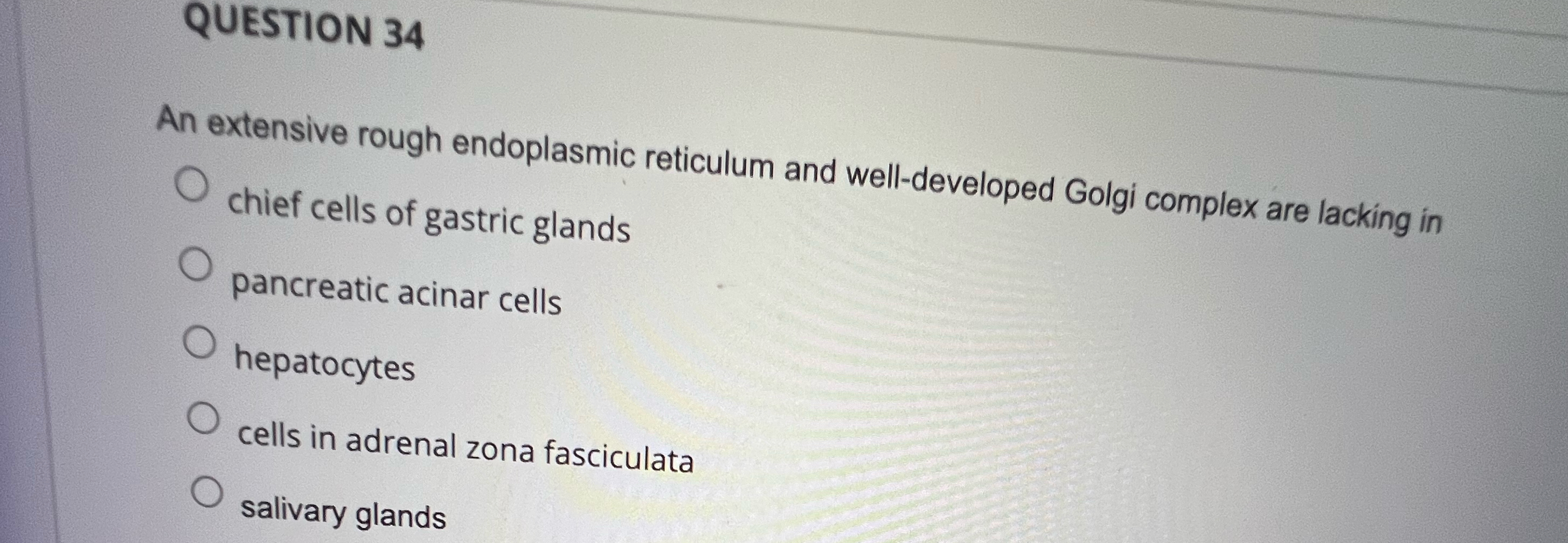 Solved QUESTION 34An extensive rough endoplasmic reticulum | Chegg.com