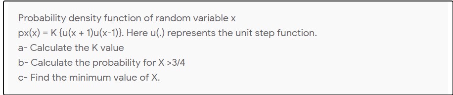 Solved Probability density function of random variable | Chegg.com