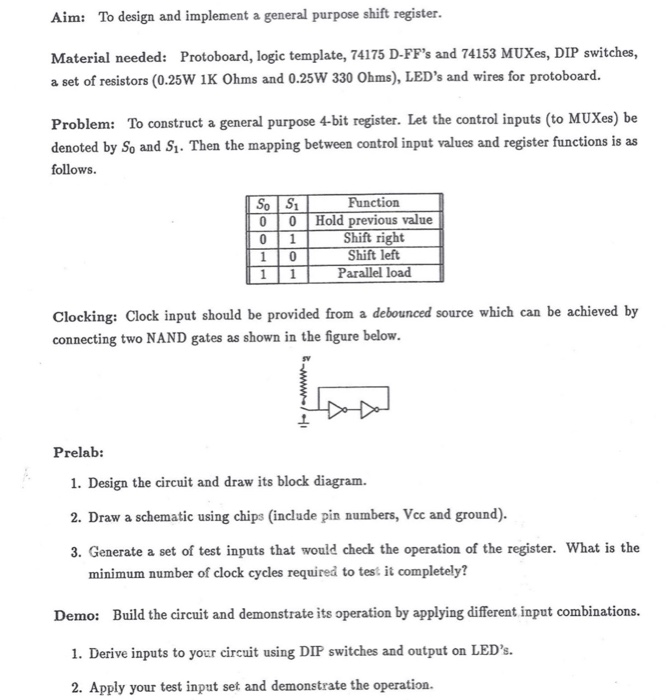 Aim: To design and implement a general purpose shift | Chegg.com