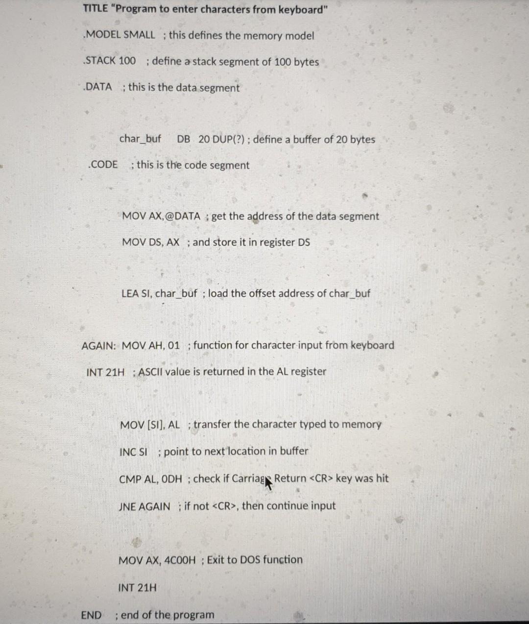 Solved write this program in emu8086 and screenshot of | Chegg.com