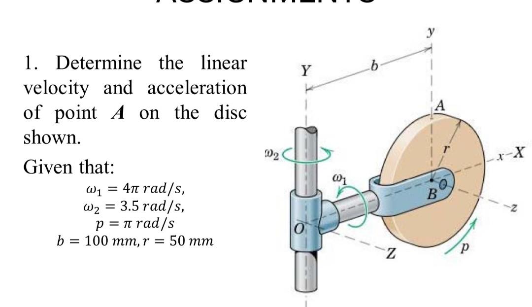 [Solved]: 1. Determine the linear velocity and acc