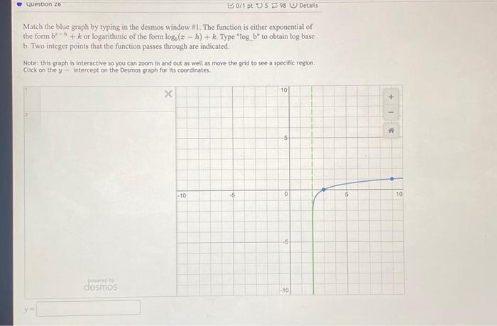 Solved Match the blue graph by typing in the desmos window | Chegg.com