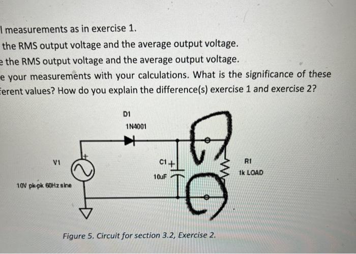 Solved I measurements as in exercise 1. the RMS output | Chegg.com