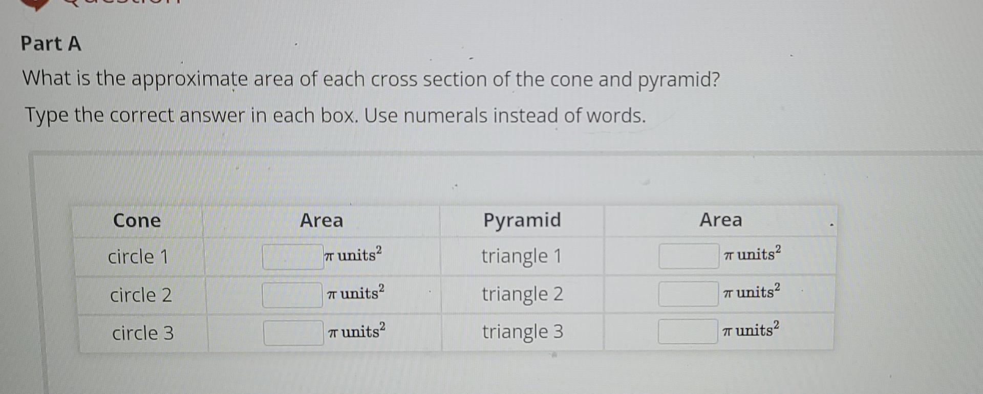 Solved Consider this cone and pyramid, which have the same | Chegg.com