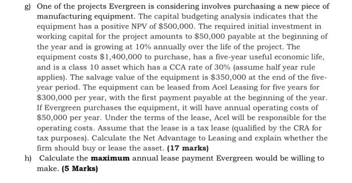 Evergreen Inc's most recent Statement of Financial | Chegg.com