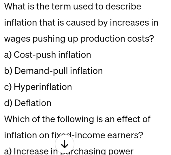 Solved Economics: What is the term used to describe | Chegg.com