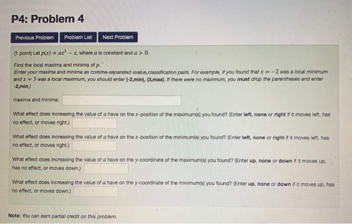 Solved P4: Problem 4 Previous Problem Problem List Next | Chegg.com