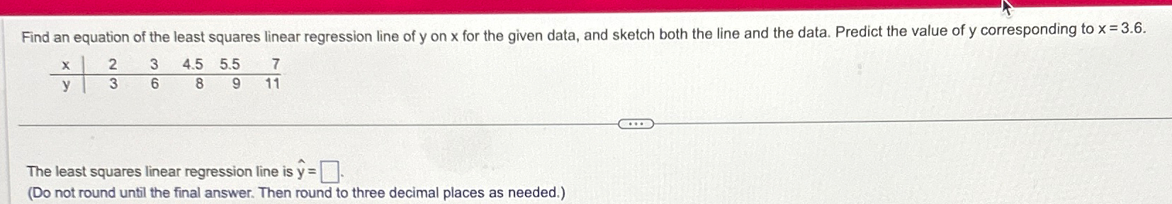 Solved Find an equation of the least squares linear | Chegg.com