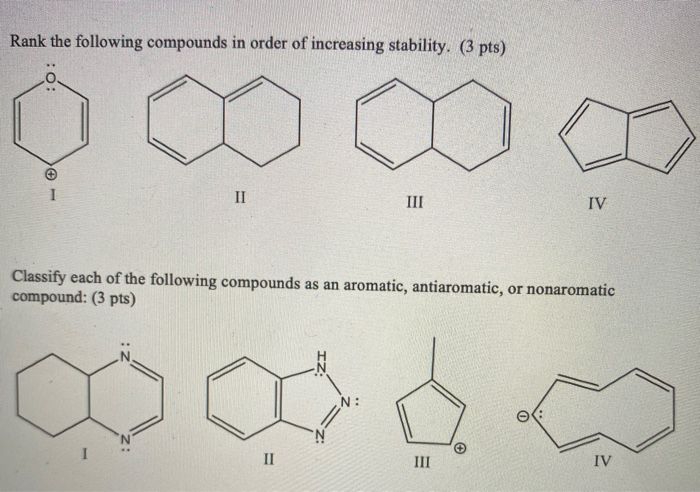 Solved Rank the following compounds in order of increasing | Chegg.com