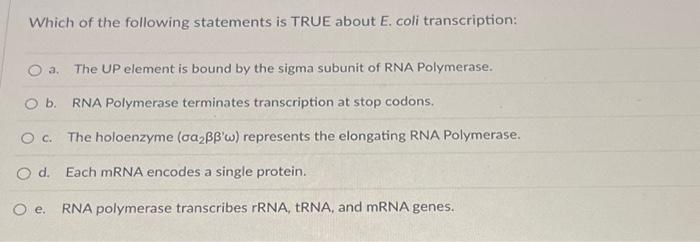 Solved Which of the following statements is TRUE about E. | Chegg.com