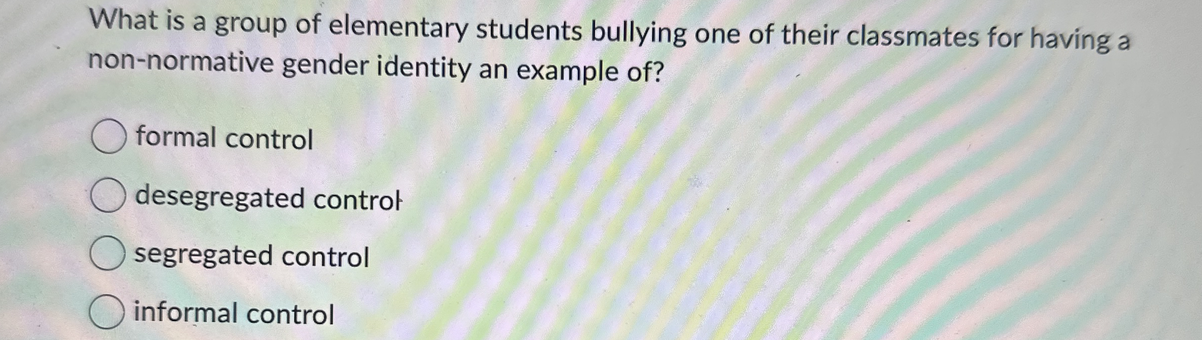Solved What is a group of elementary students bullying one | Chegg.com