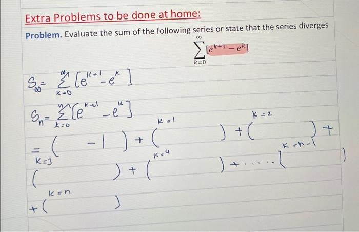 Solved Problem. Evaluate the sum of the following series or | Chegg.com