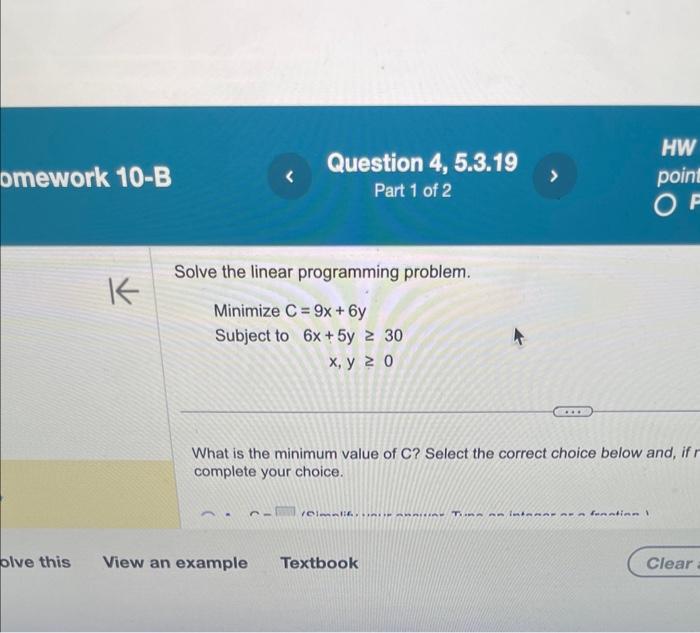 Solved Solve the linear programming problem. Minimize | Chegg.com