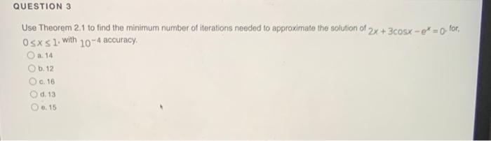 Solved Use Theorem 2.1 to find the minimum number of | Chegg.com