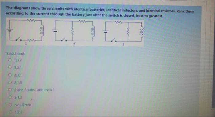 Solved The diagrams show three circuits with identical | Chegg.com