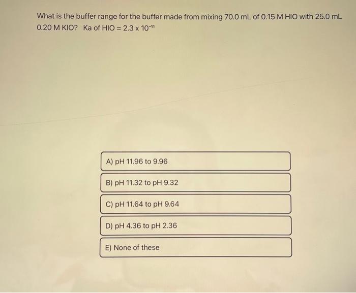 Solved What is the pH of a solution made from adding 10.00 | Chegg.com