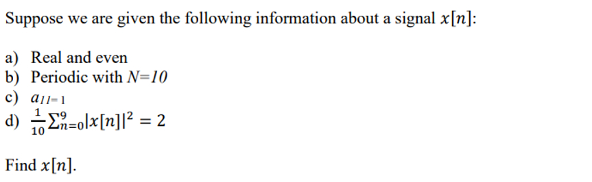 Solved Suppose we are given the following information about | Chegg.com
