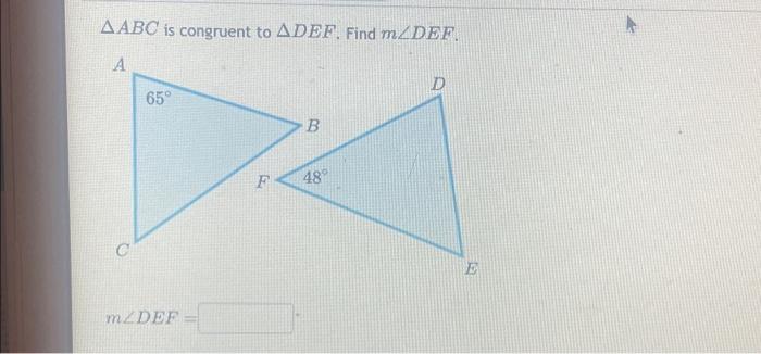 Solved The triangles be proved congruent by EFD≅ ABC is | Chegg.com