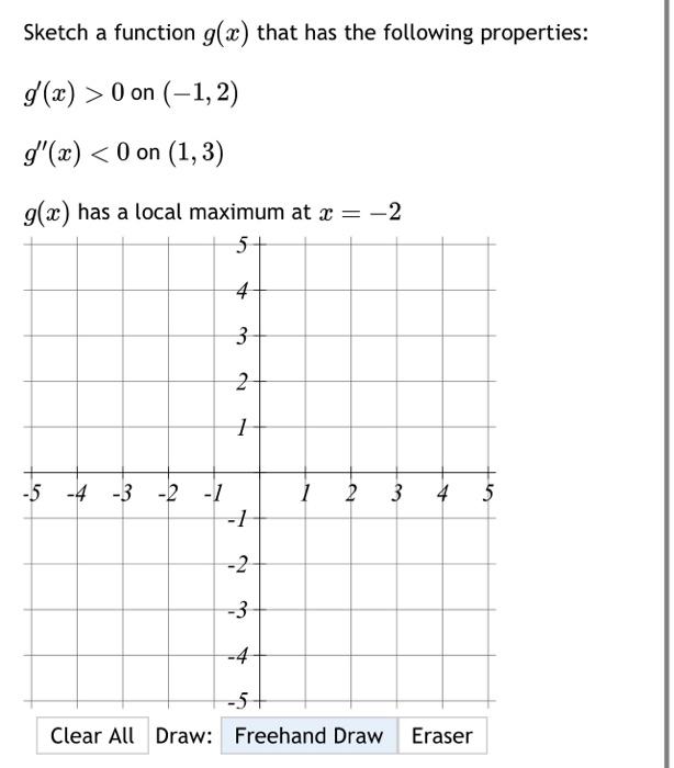 Solved Sketch a function g(x) that has the following | Chegg.com
