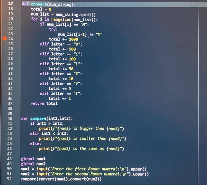 Not sure whats wrong on line 24? Can anyone help me | Chegg.com
