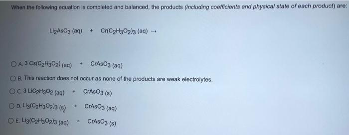 Solved When the following equation is completed and | Chegg.com