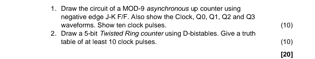 Solved Draw the circuit of a MOD-9 ﻿asynchronous up counter | Chegg.com