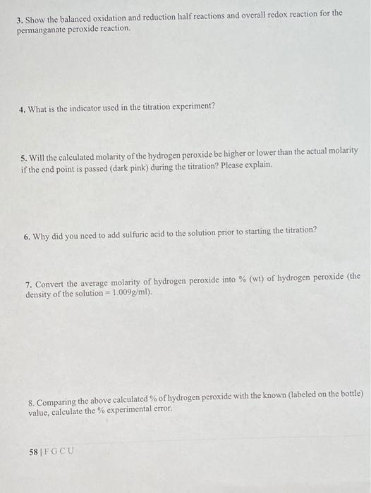 Solved 3. Show the balanced oxidation and reduction half | Chegg.com