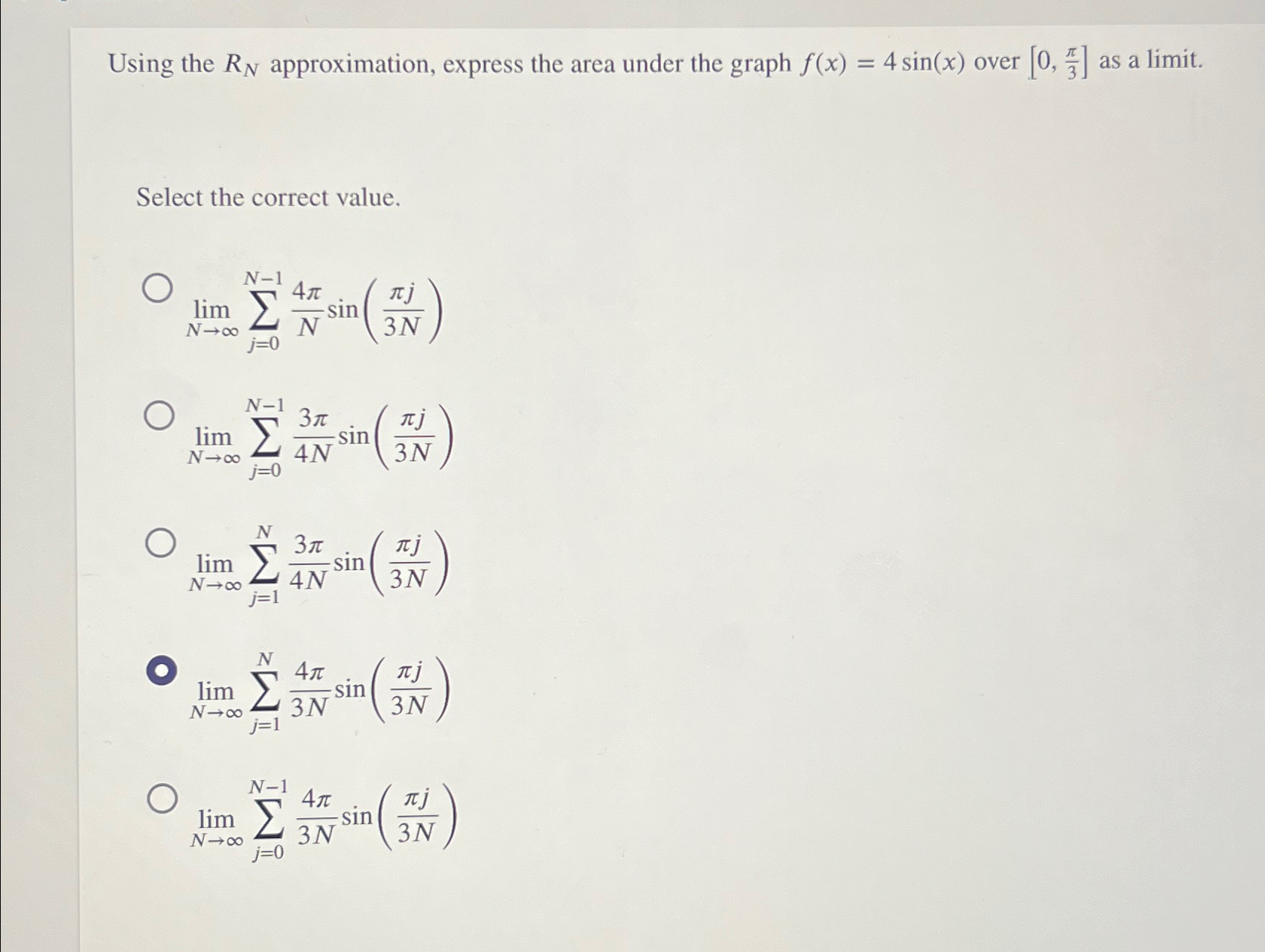 Solved Using the RN ﻿approximation, express the area under | Chegg.com