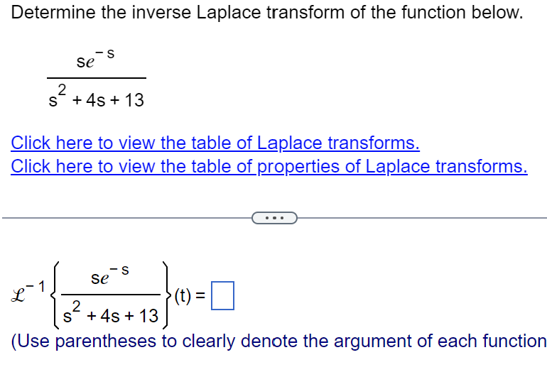 Solved Determine the inverse Laplace transform of the | Chegg.com