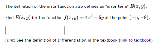 Solved The definition of the error function also defines an | Chegg.com